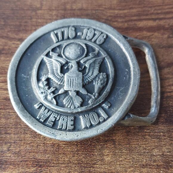 Accessories | Vintage 1975 Us Bicentennial Were No 1 Bucklup Pewter ...